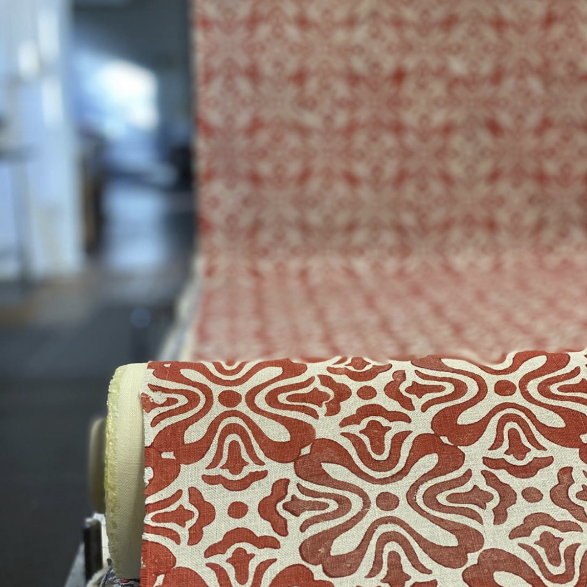 Custom Tulip Fabric Hanging to Dry - Galbraith & Paul